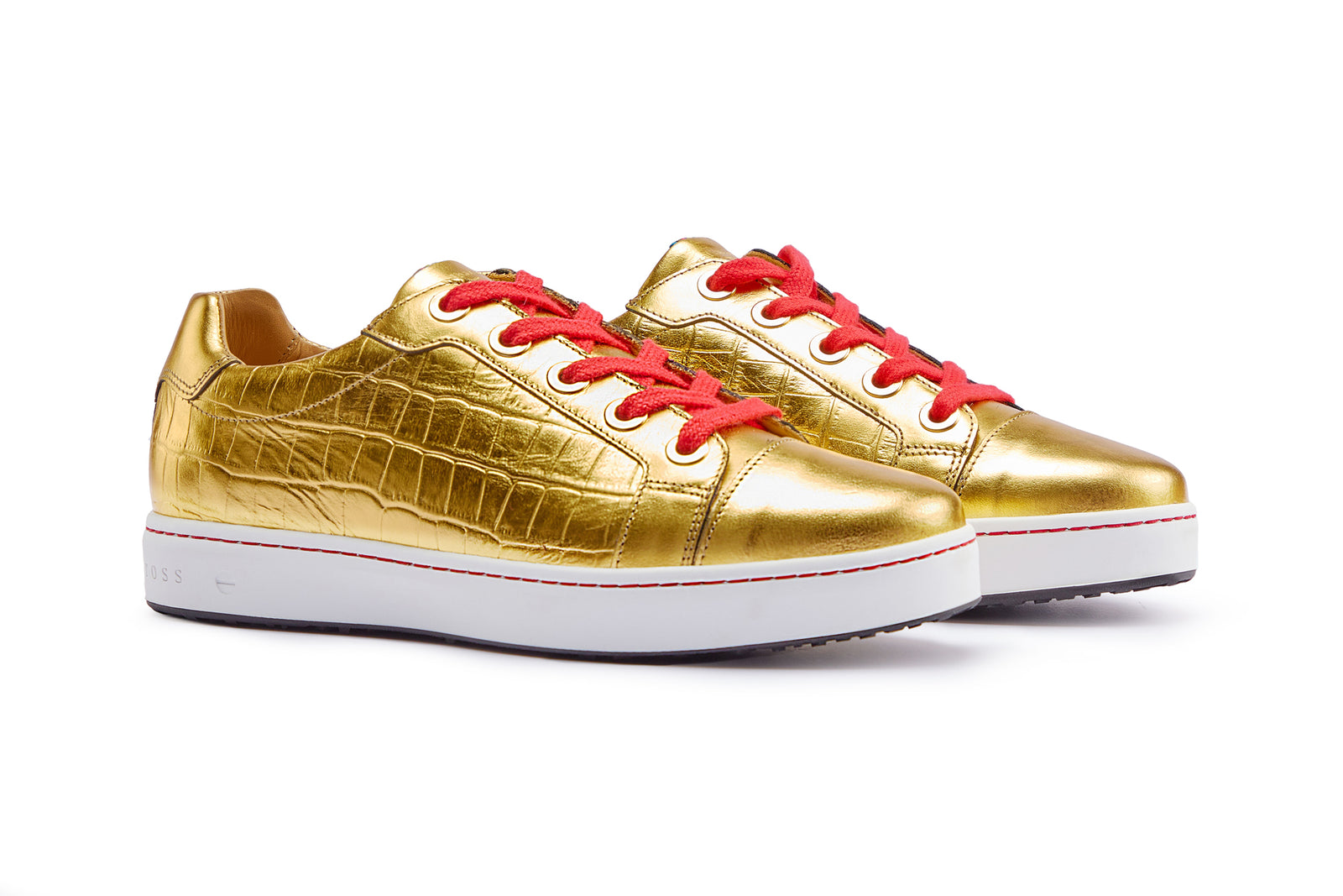 Buckingham | Gold Croc Print Women's Spikeless Golf Shoe